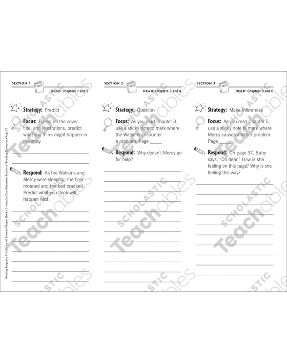 Mercy Watson to the Rescue (Level K): Reading Response Trifold by