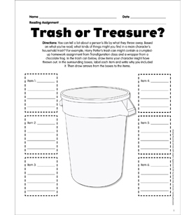 Trash or Treasure? Reading Response Graphic Organizer by