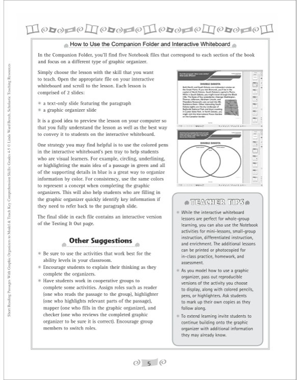 Short Reading Passages With Graphic Organizers to Model and Teach Key ...