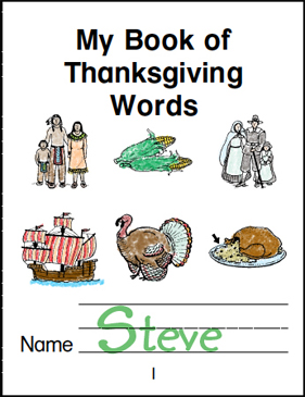 My Book of Thanksgiving Words: Sight Word Mini-Book by