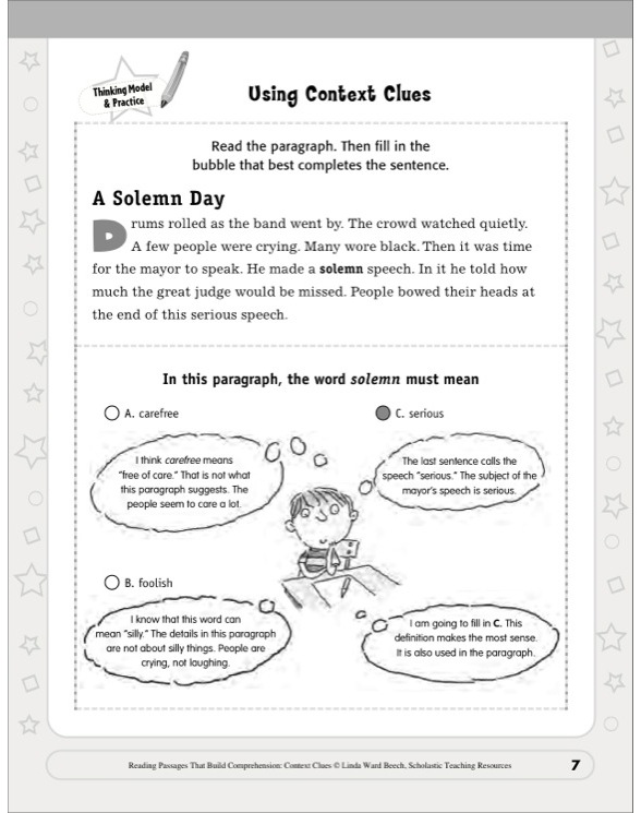 Reading Passages That Build Comprehension: Context Clues by Linda Ward ...