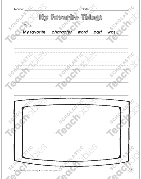 My Favorite Things Graphic Organizer Graphic Organizer by