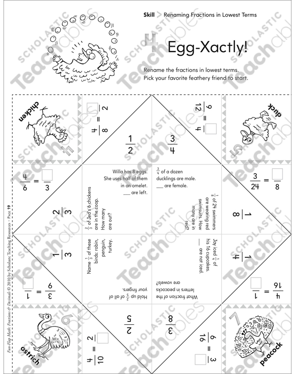 Egg-Xactly! (Renaming Fractions in Lowest Terms): Fun-Flap Hands-On ...