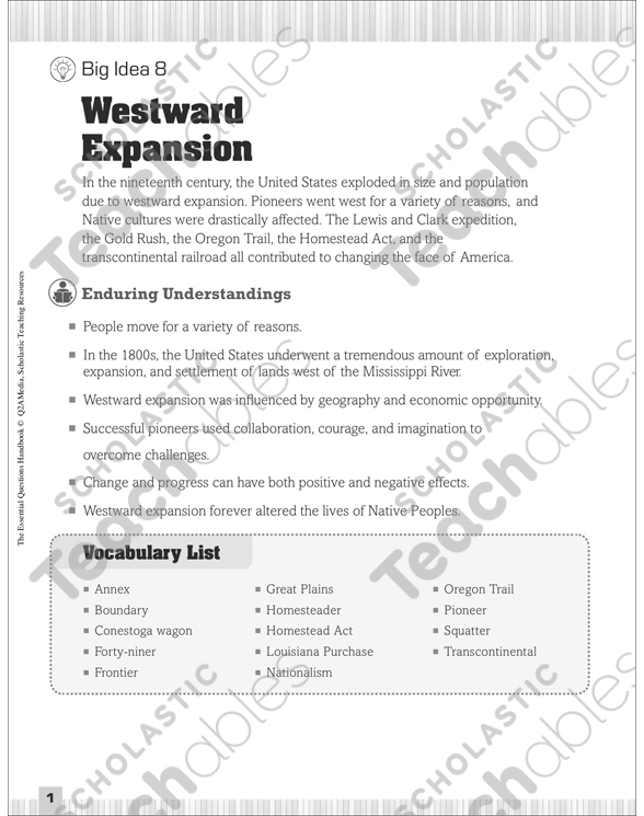 Essential Questions for Social Studies: Westward Expansion by