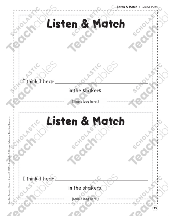 Listen & Match (The Five Senses - Hearing): Life Science Shoe Box ...