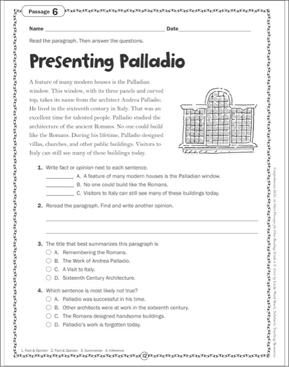Comprehension Skills: 40 Short Passages for Close Reading: Grade 6 by ...