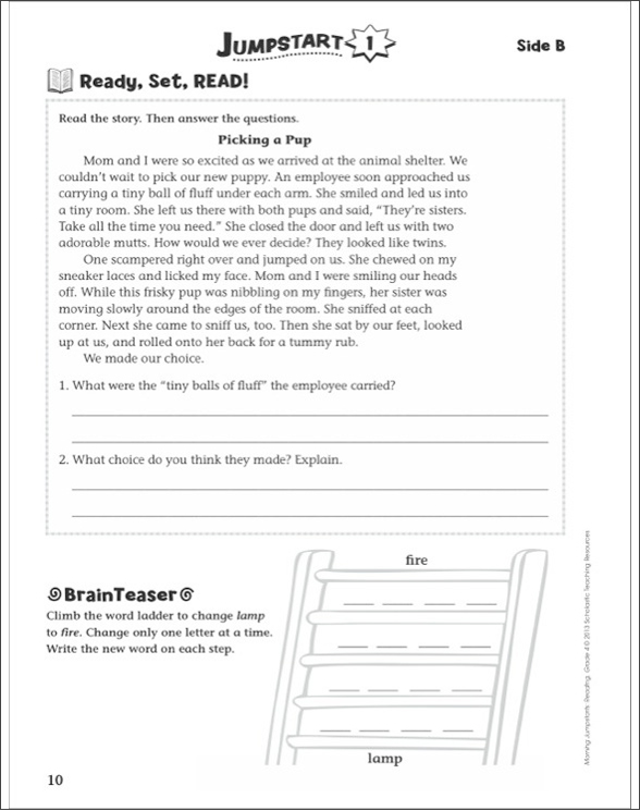 Morning Jumpstarts: Reading: Grade 4 by Martin Lee;Marcia Miller