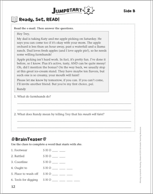 Morning Jumpstarts: Reading: Grade 4 by Martin Lee;Marcia Miller