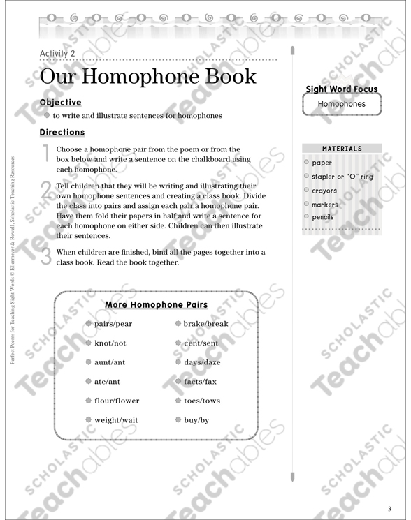 I'm All Mixed Up (Homophones): Sight Words Poem by