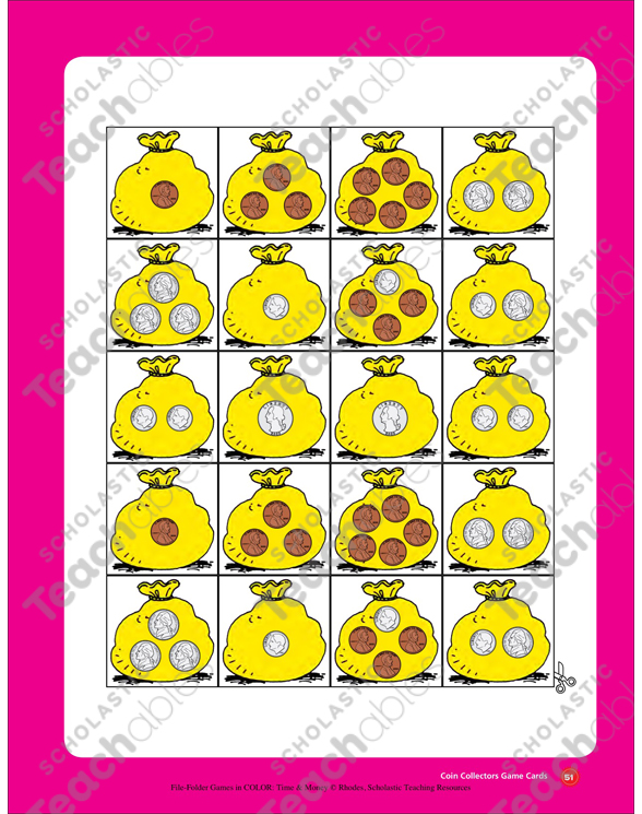 File-Folder Game - Money: Coin Collectors (adding coins) by