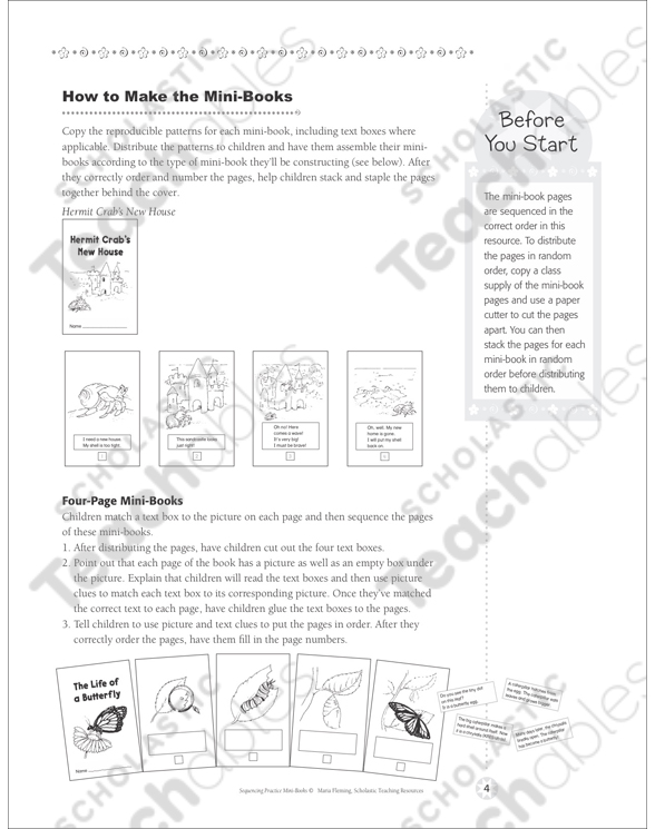 Hermit Crab's New House (Summer): Sequencing Mini-Book by