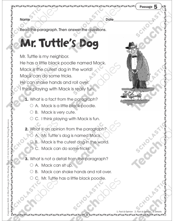 Mr. Tuttle's Dog: Grade 1 Close Reading Passage by
