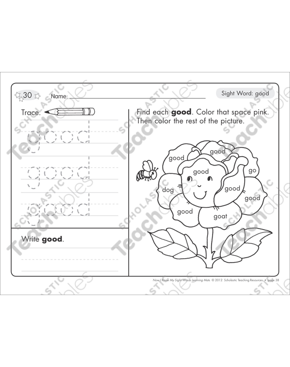 Sight Word (good): Sight Words Learning Mat by