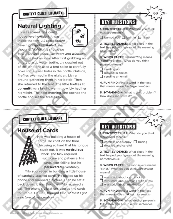 100 Task Cards: Context Clues by Justin McCory Martin;Carol Ghiglieri