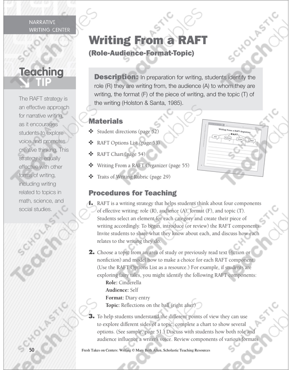 Writing From a RAFT: Narrative Learning Center by