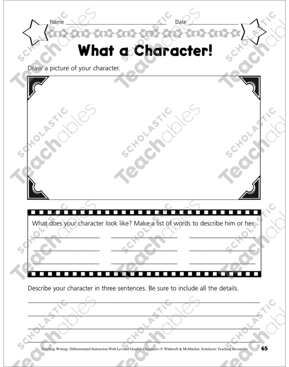 Describing a Character: Outside (Narrative Writing): Leveled Graphic ...