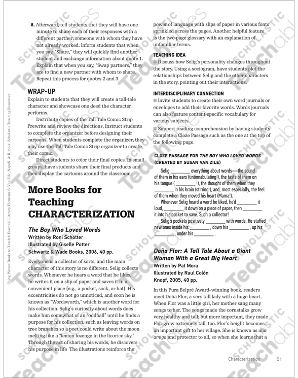 Characterization: Using Picture Books to Teach Literary Elements by