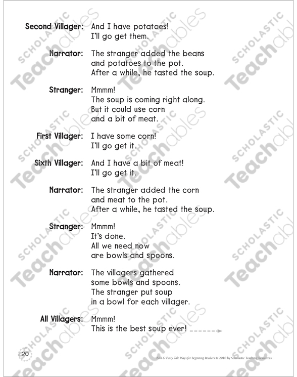 Stone Soup: A Beginning Reader Play by