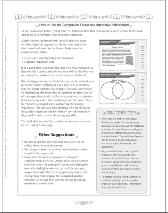 Short Reading Passages With Graphic Organizers to Model and Teach Key ...