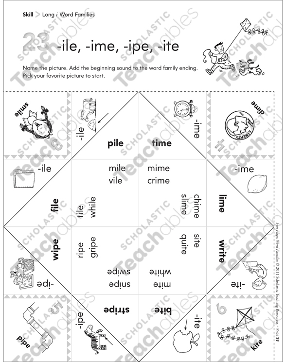 Long i (-ile, -ime, -ipe, -ite): Fun-Flaps Word Families Manipulative by