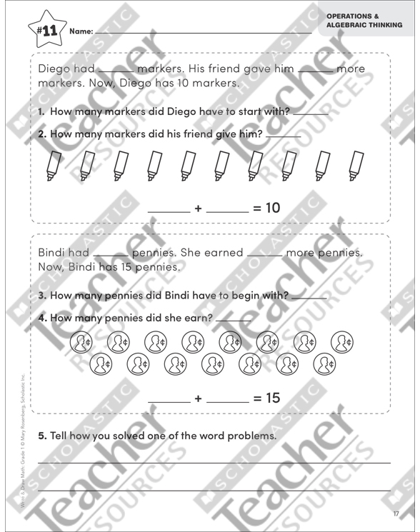 Write & Draw Math: Grade 1 by Mary Rosenberg