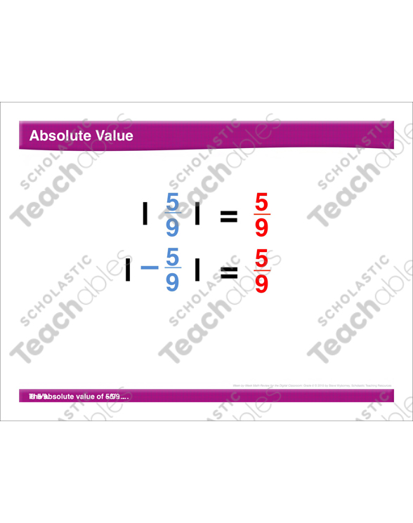 Math Review: Absolute Value, Compare Numbers, Order Rational Numbers ...