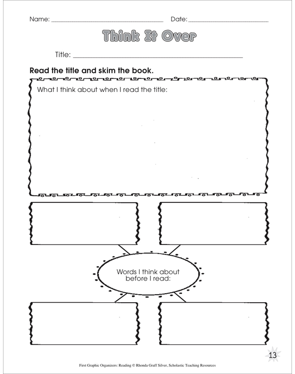 First Graphic Organizers: Reading by Rhonda Graff