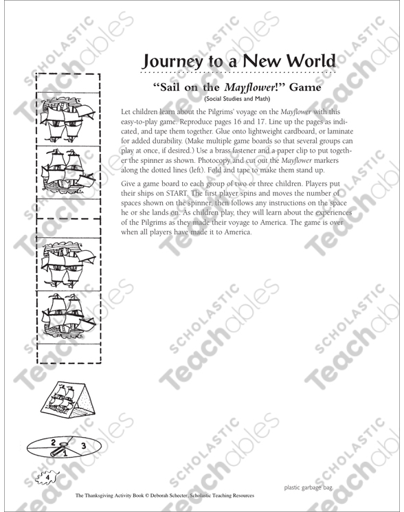 Sail on the Mayflower Game: Thanksgiving Activities by