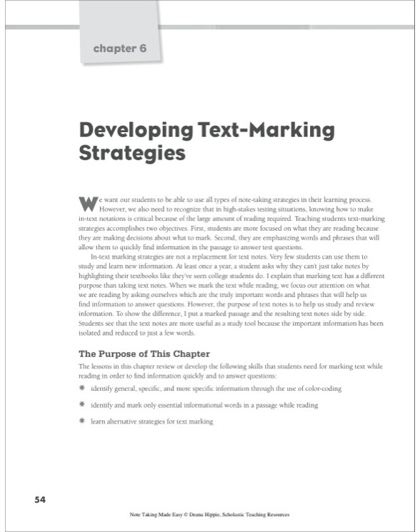 Note Taking: Developing Text-Marking Strategies by