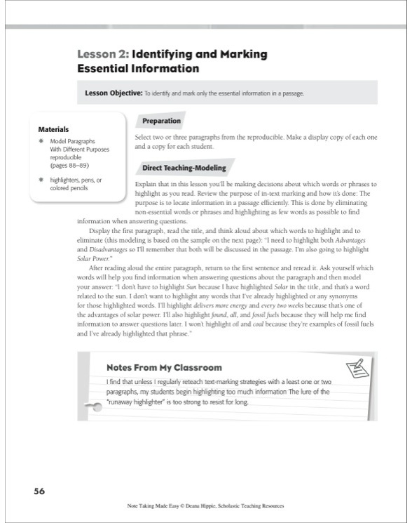 Note Taking: Developing Text-Marking Strategies by
