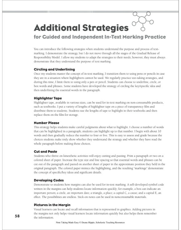 Note Taking: Developing Text-Marking Strategies by