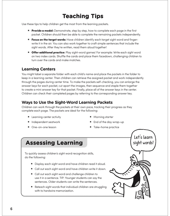 Little Learner Packets: Sight Words by Violet Findley