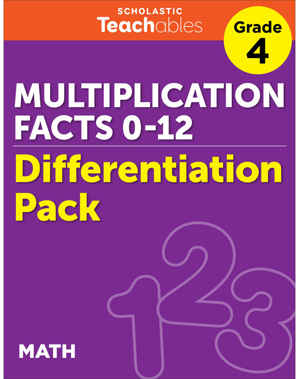 Multiplication Facts 0-12 Grade 4 Differentiation Pack by