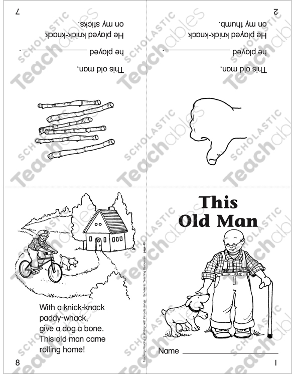 This Old Man... Number Words 1 to 6 - Rhyming Words by