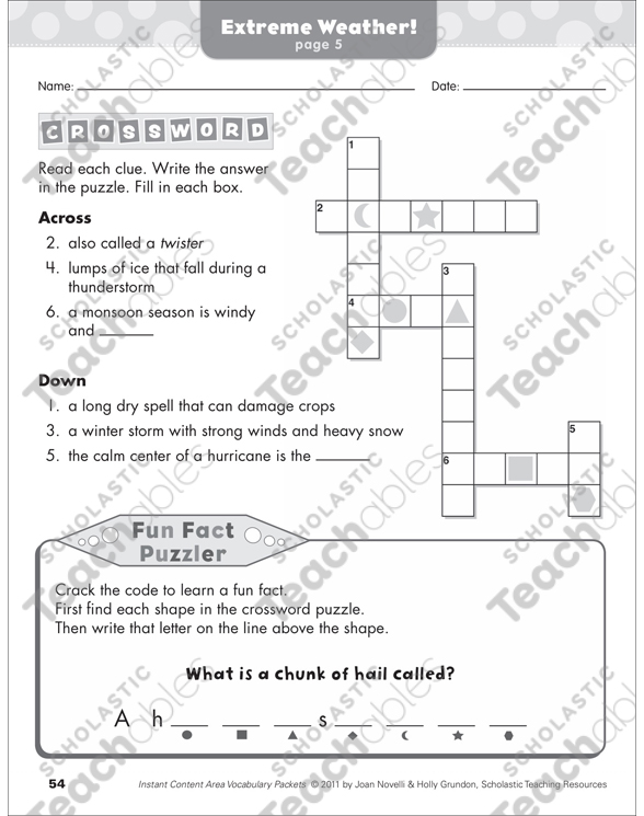 Extreme Weather: Science Vocabulary Packet by