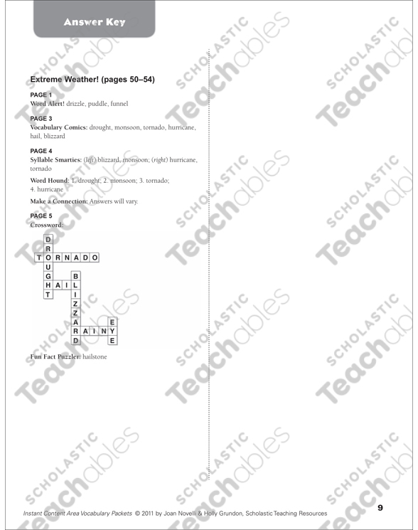 Extreme Weather: Science Vocabulary Packet by