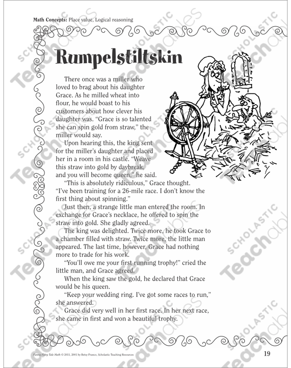 Rumpelstiltskin (Place Value, Logical Reasoning): A Funny Fairy Tale ...