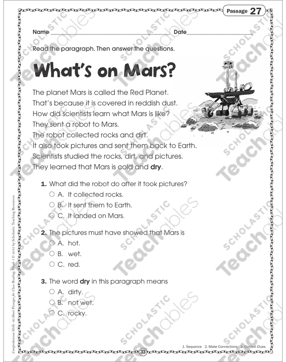 What's on Mars? Grade 1 Close Reading Passage by