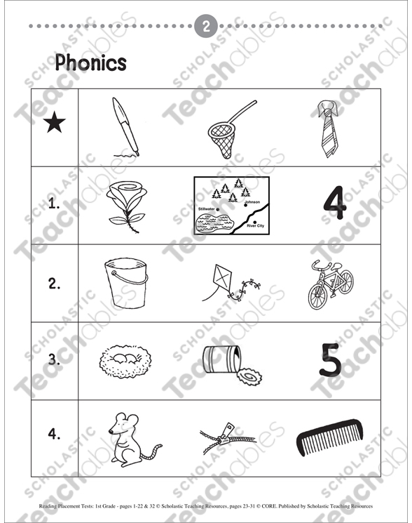 Reading Placement Tests: First Grade by