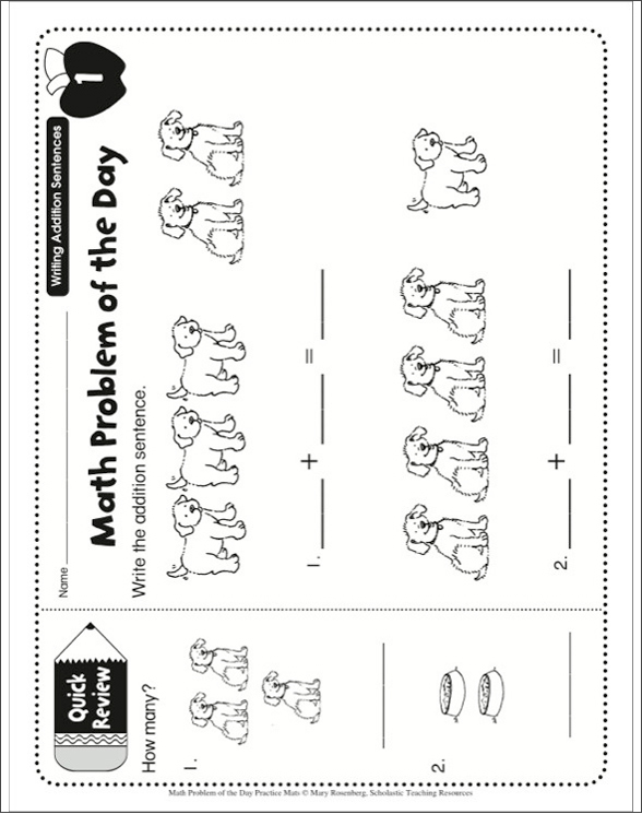 Math Problem of the Day Practice Mats by Mary Rosenberg