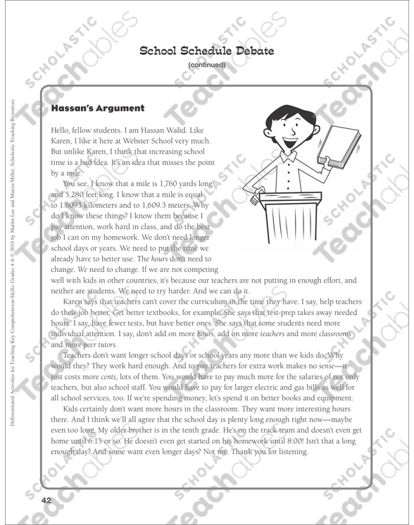 School Schedule Debate (Persuasive Writing): Differentiated ...