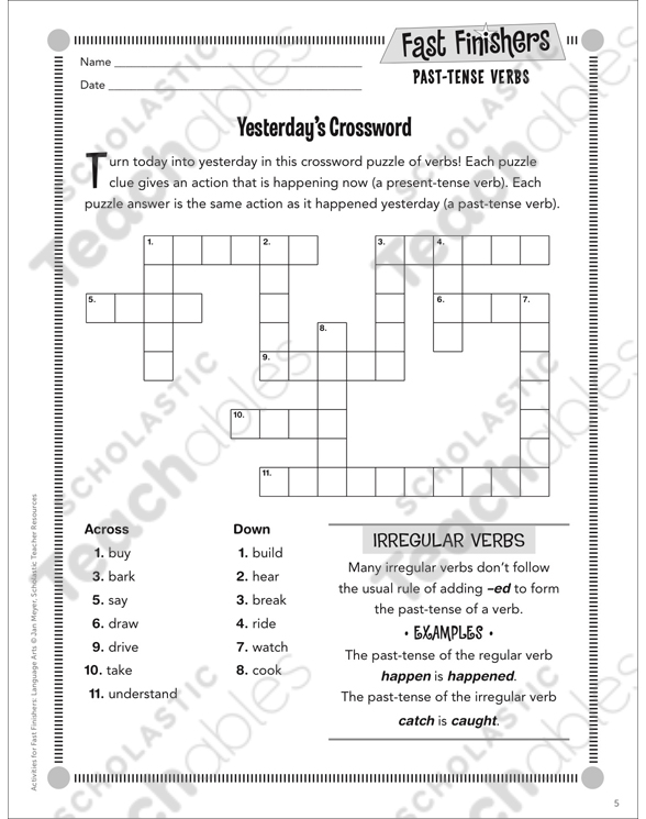 Verb Tenses Grade 4 Differentiation Pack by