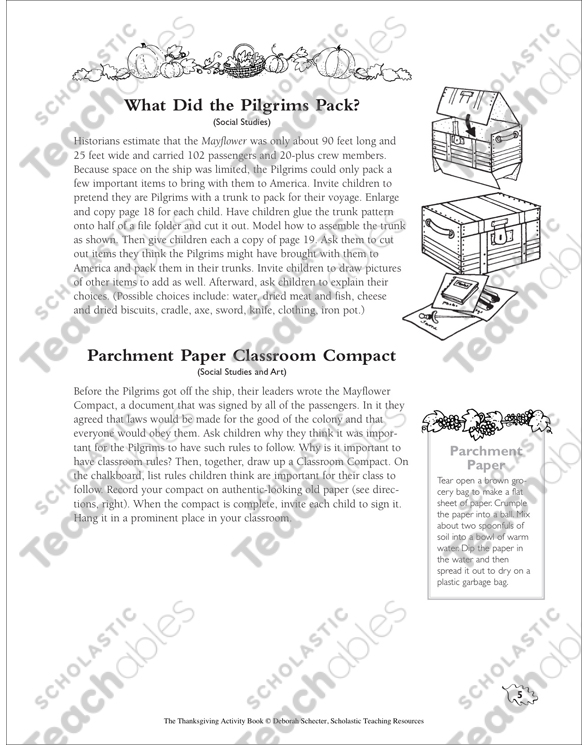 The Pilgrims and the Mayflower: Thanksgiving Activities by