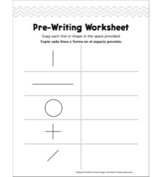Pre-Writing Worksheet: Bilingual Pre-Writing Practice Page by