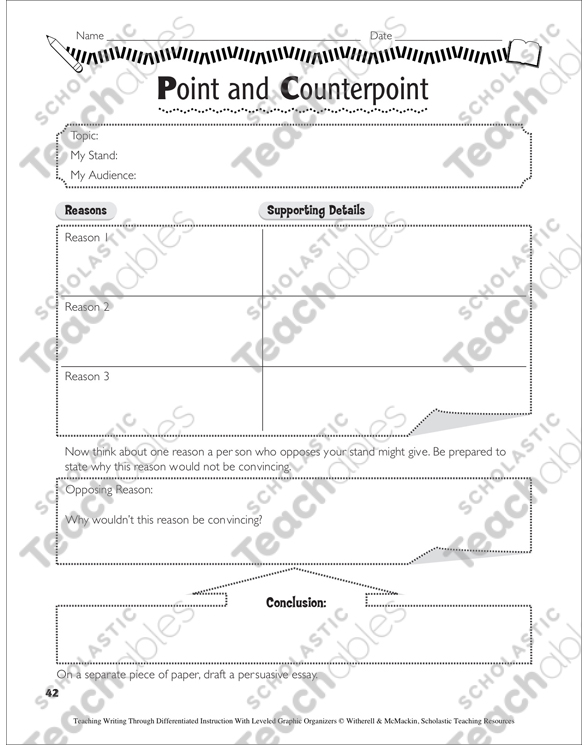 Persuasive Essay (Nonfiction Writing): Leveled Graphic Organizers for ...