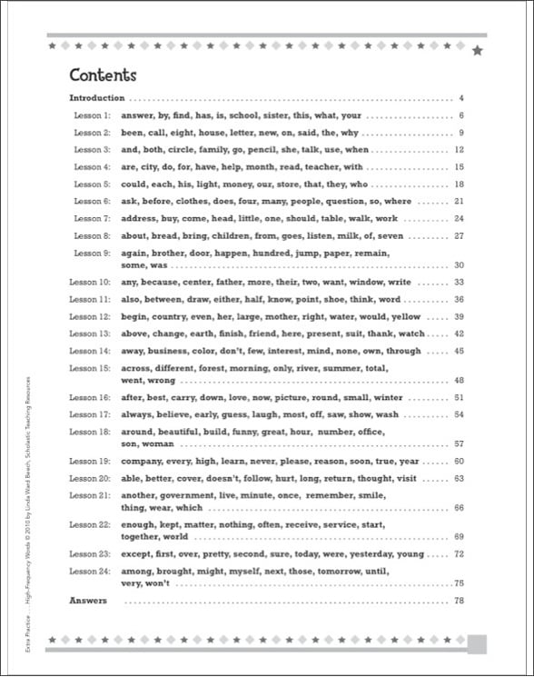 Extra Practice for Struggling Readers: High-Frequency Words by Linda ...