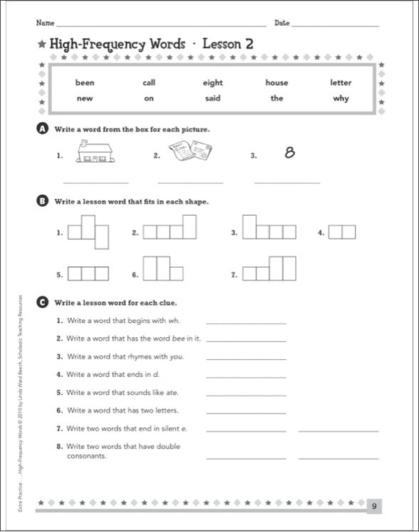 Extra Practice for Struggling Readers: High-Frequency Words by Linda ...