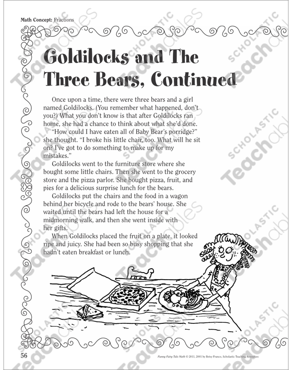 Goldilocks and The Three Bears (Fractions): A Funny Fairy Tale Math ...