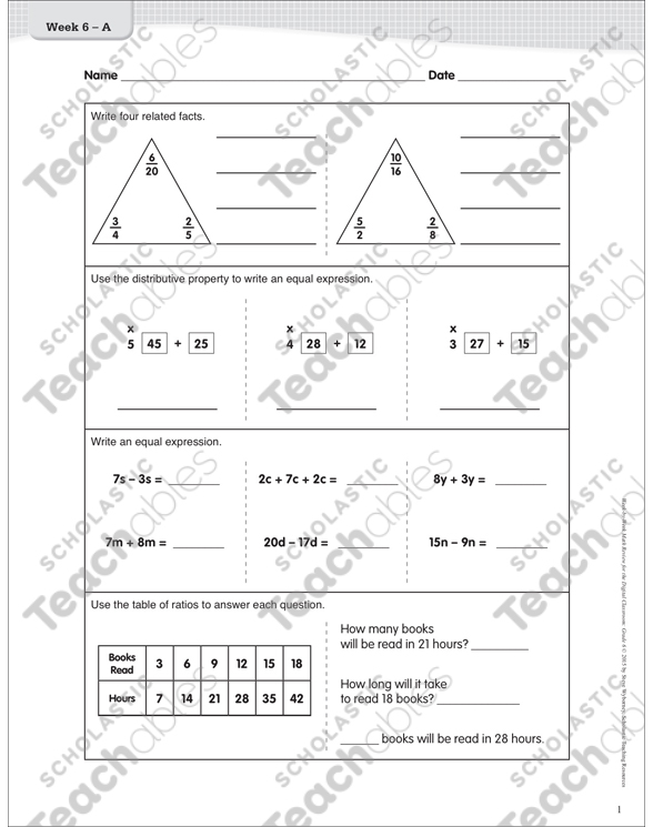Math Review: Fractions, Distributive Property, Expressions, Ratios by