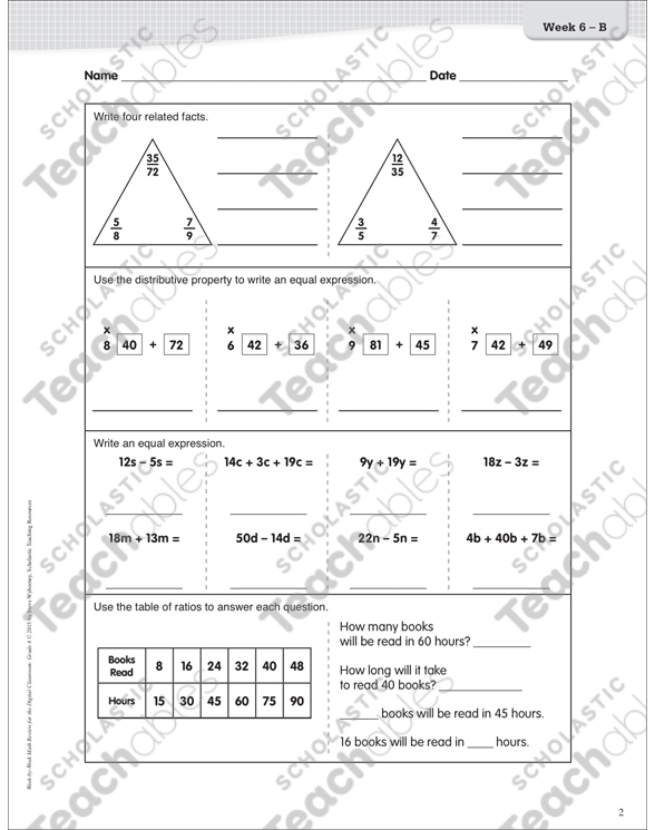 Math Review: Fractions, Distributive Property, Expressions, Ratios by